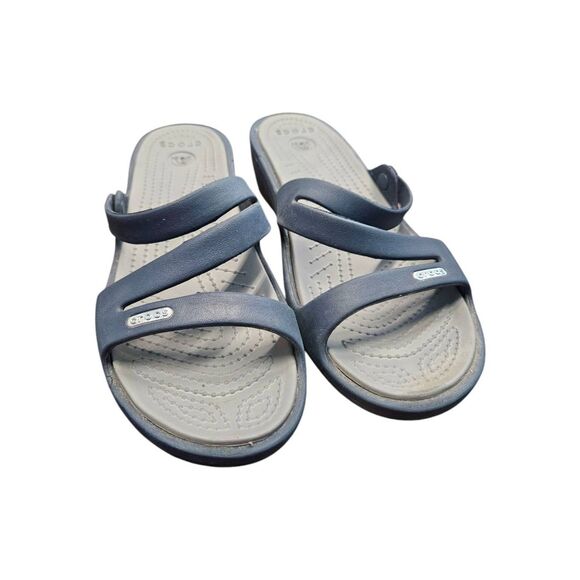 CROCS | Shoes | Crocs Blue Sandals Womens Size 9 | Poshmark